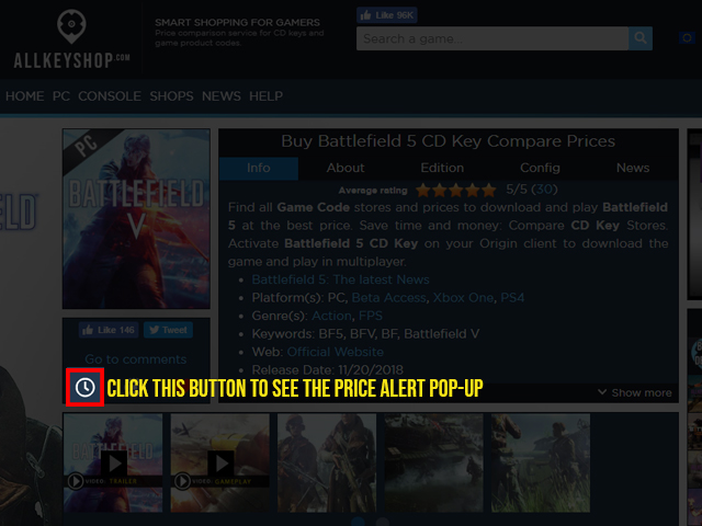 Actualización de la funcionalidad de alerta precio ClaveCD