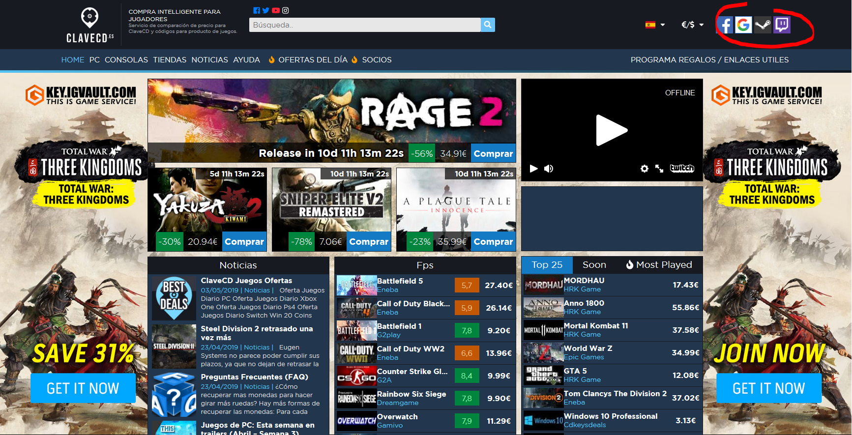 Comprar CD Key Comparar Precios - Clavecd.es
